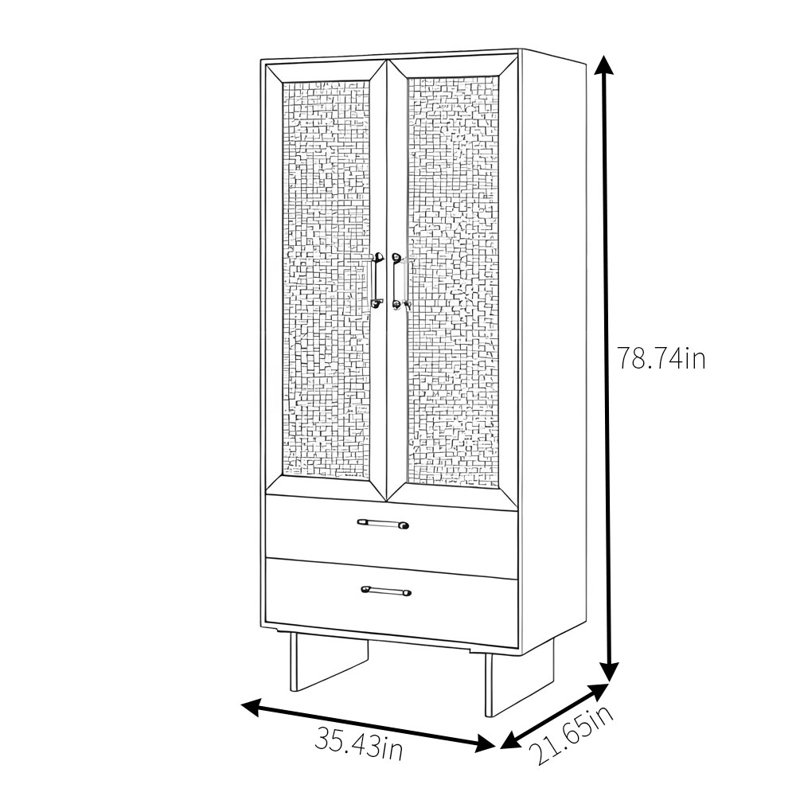 marlao Modern Simple Woven Wardrobe | Wayfair