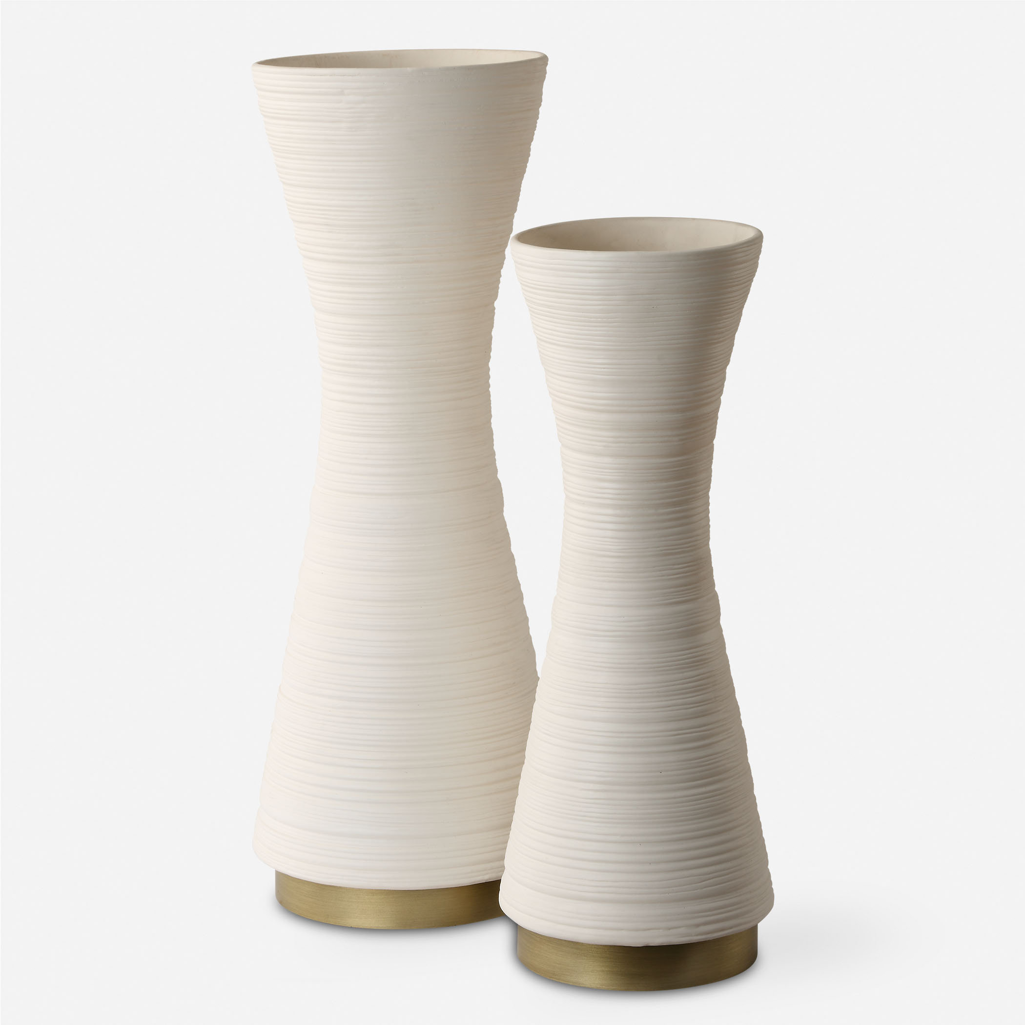 Mercer41 Haykaz White Vases, Set Of 2 | Wayfair
