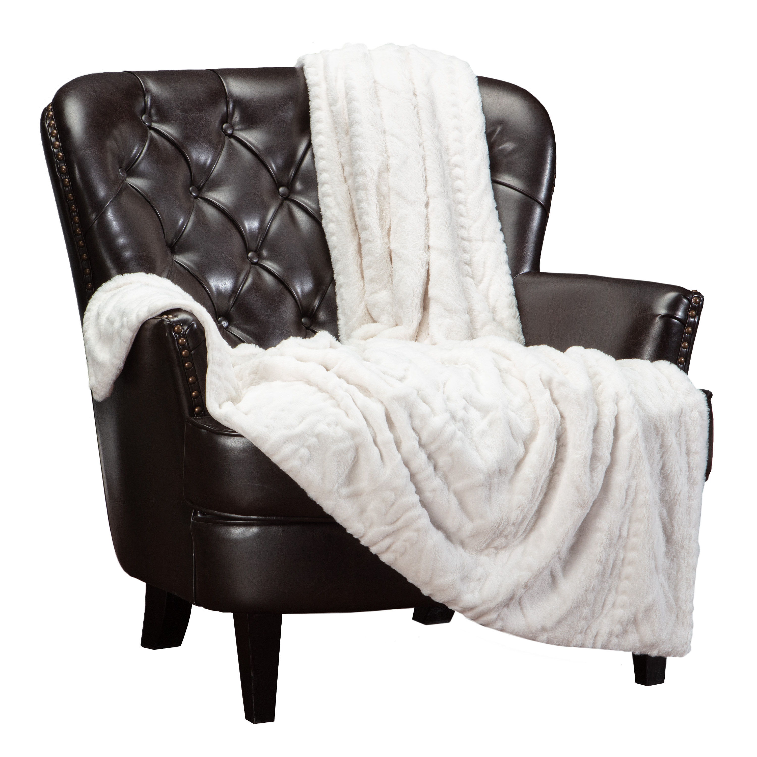 Chanasya Trestle Embossed Faux Fur Throw Blanket | Wayfair