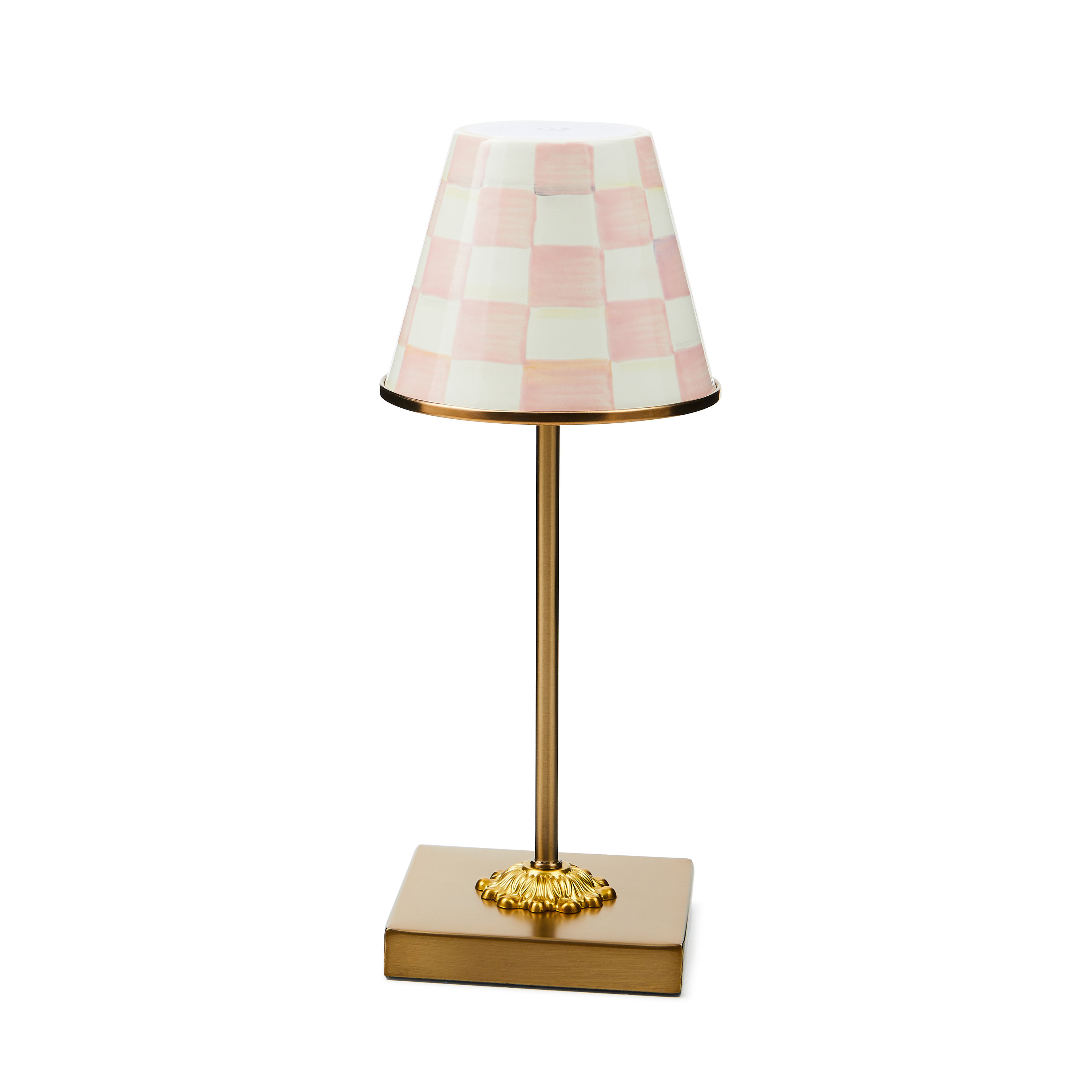 MacKenzie-Childs Rosy Check LED Rechargeable Cafe Table Lamp | Perigold