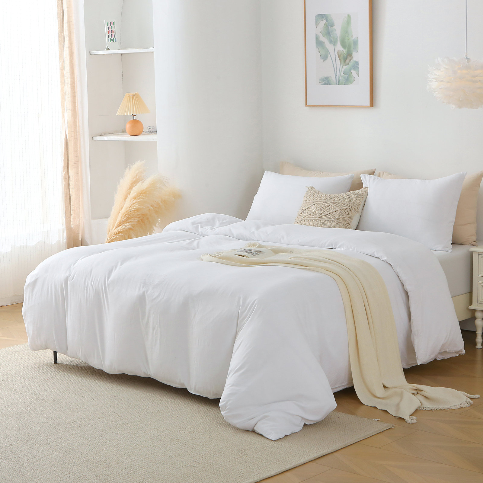 Winado Duvet Cover Set Solid Color Bedding Set 3 Pieces & Reviews | Wayfair