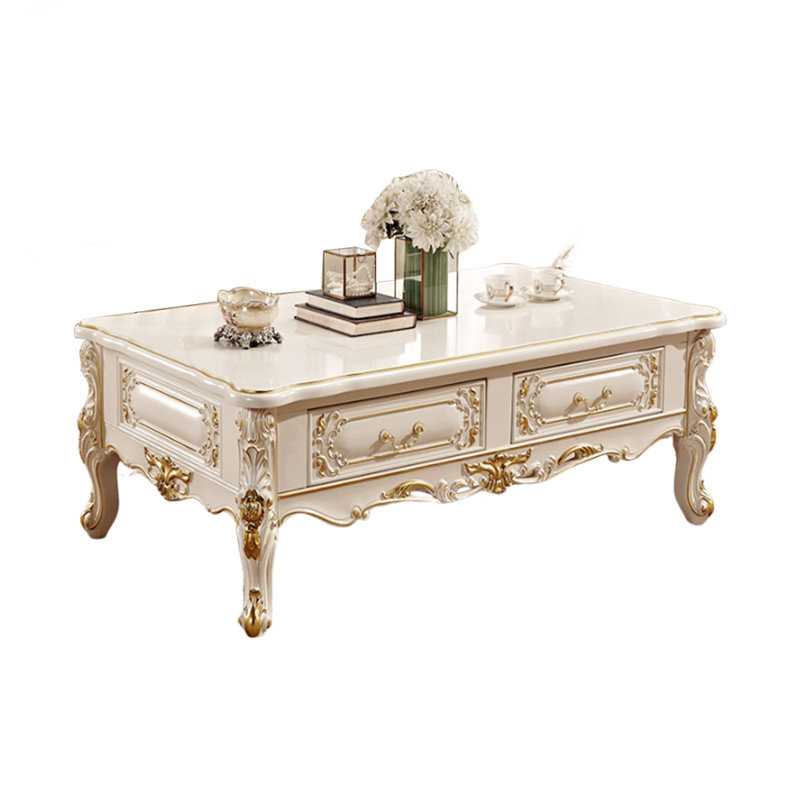 Romero European Solid Wood Carved Coffee Table Coffee Table | Wayfair