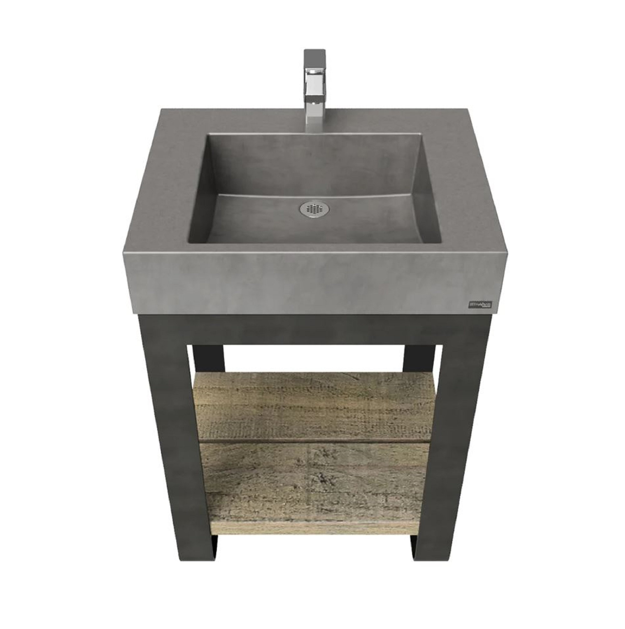 Trueform Concrete Outland 24 Inch Steel Vanity Base With Modern Half ...