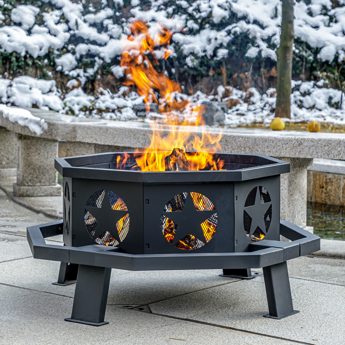 Foundry Select Antheny 35/42 inch Wood Burning Fire Pit, Outdoor ...