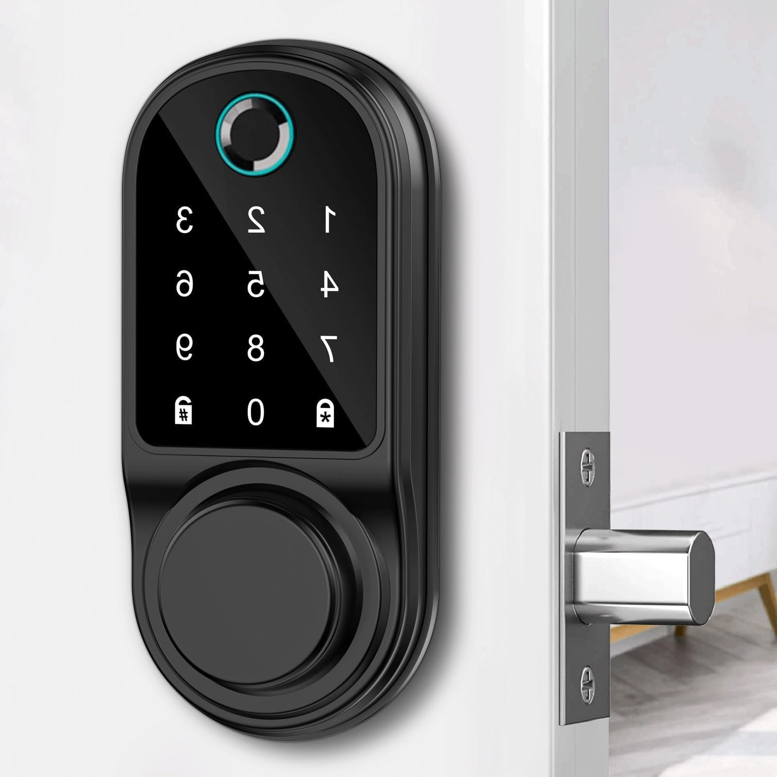 ARMIJU Smart Fingerprint Door Lock with Touchscreen Keypad Bluetooth ...