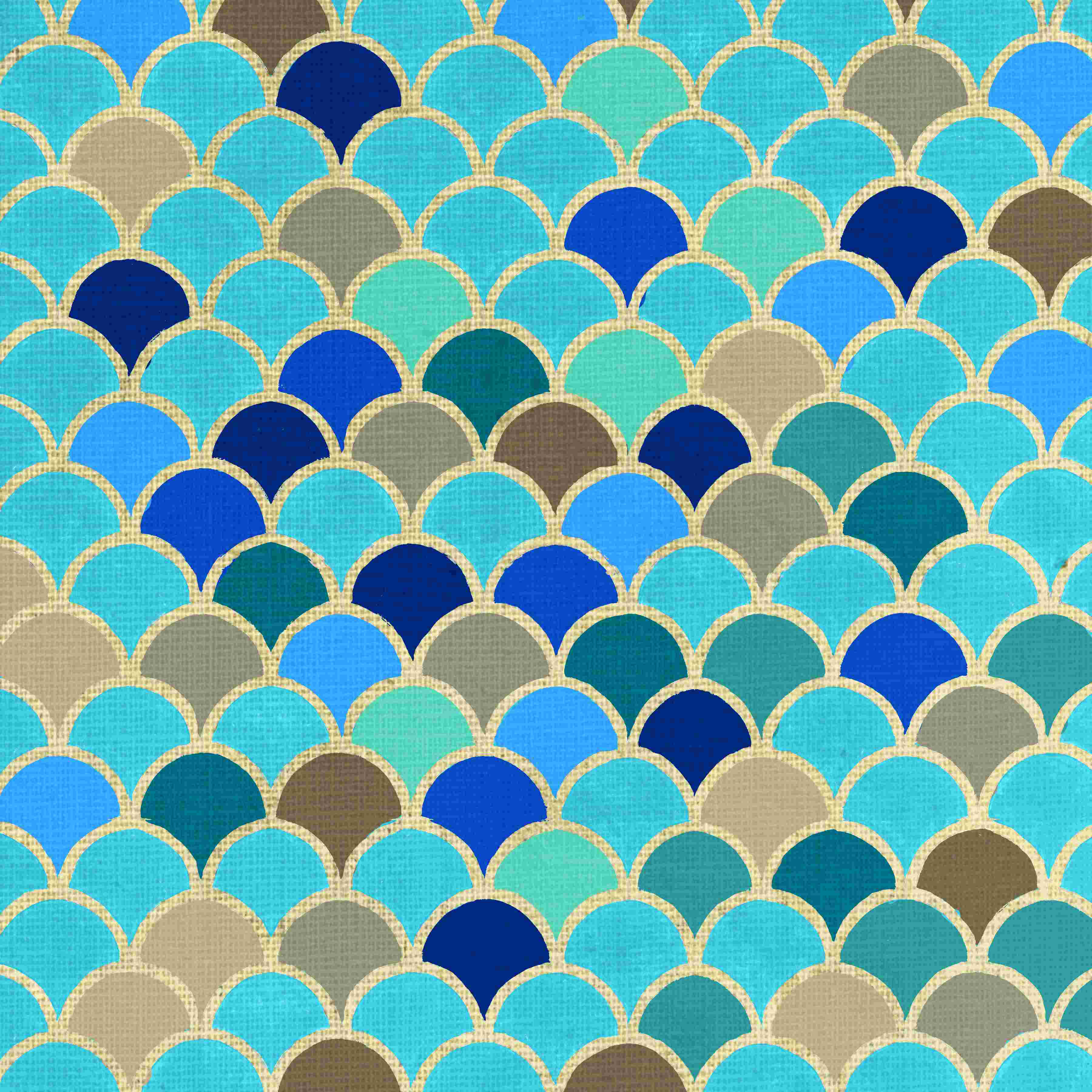 Mercer41 Aqua Blue Pattern - Wrapped Canvas Painting | Wayfair