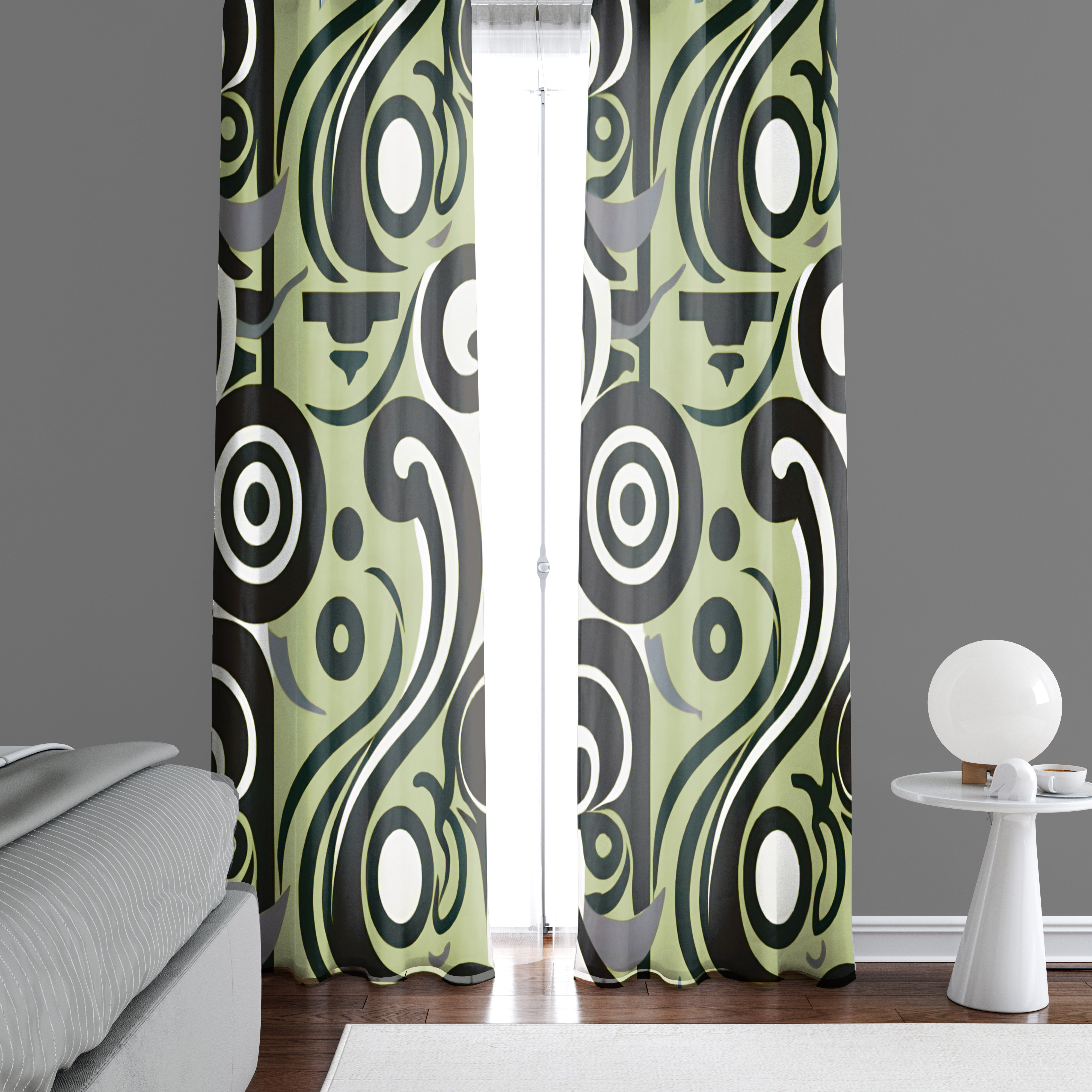 East Urban Home Daquon Polyester Semi-Sheer Curtain Pair | Wayfair