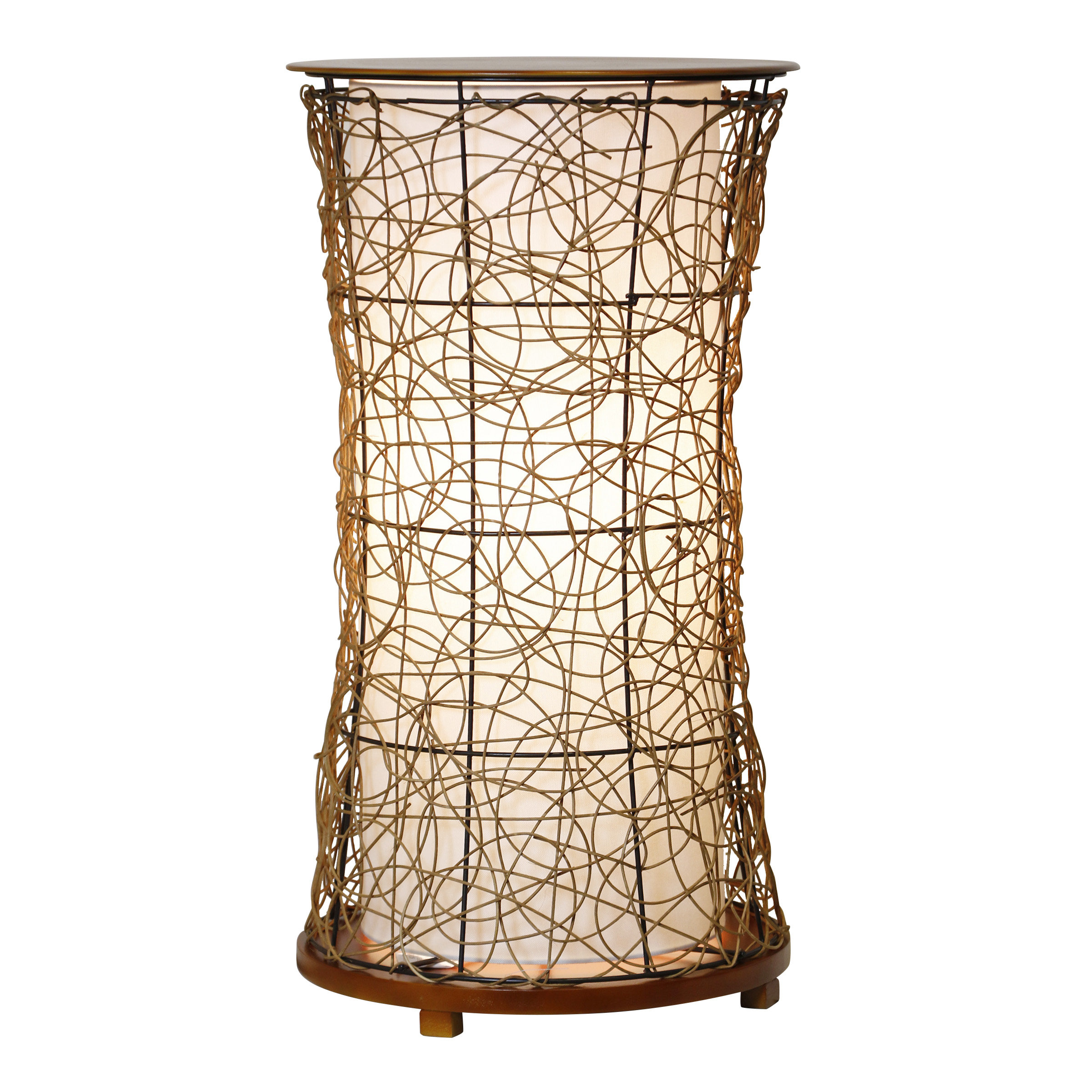 Mercer41 Free Port - Wired Round Side Table with Light Bulb In Base ...