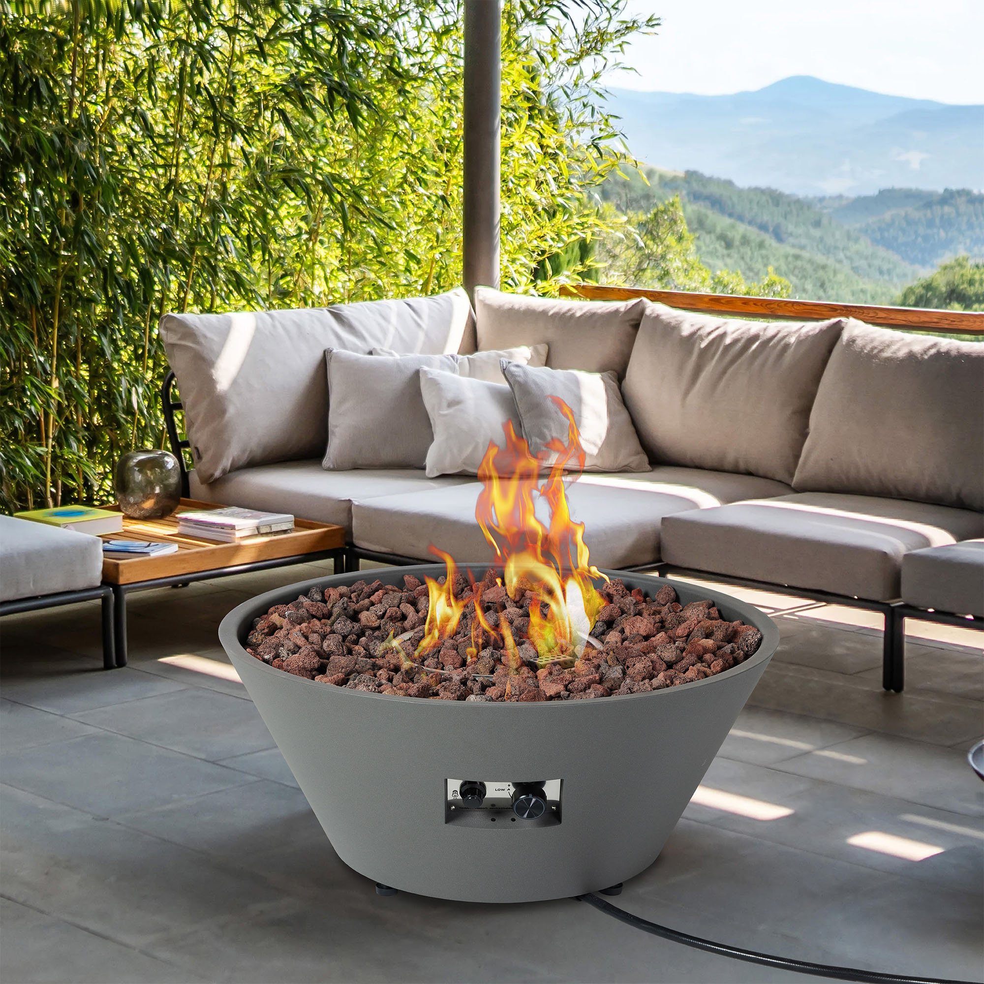 Brayden Studio® Eith 13.5" H x 30.5" W Low-Profile Steel Propane Fire ...