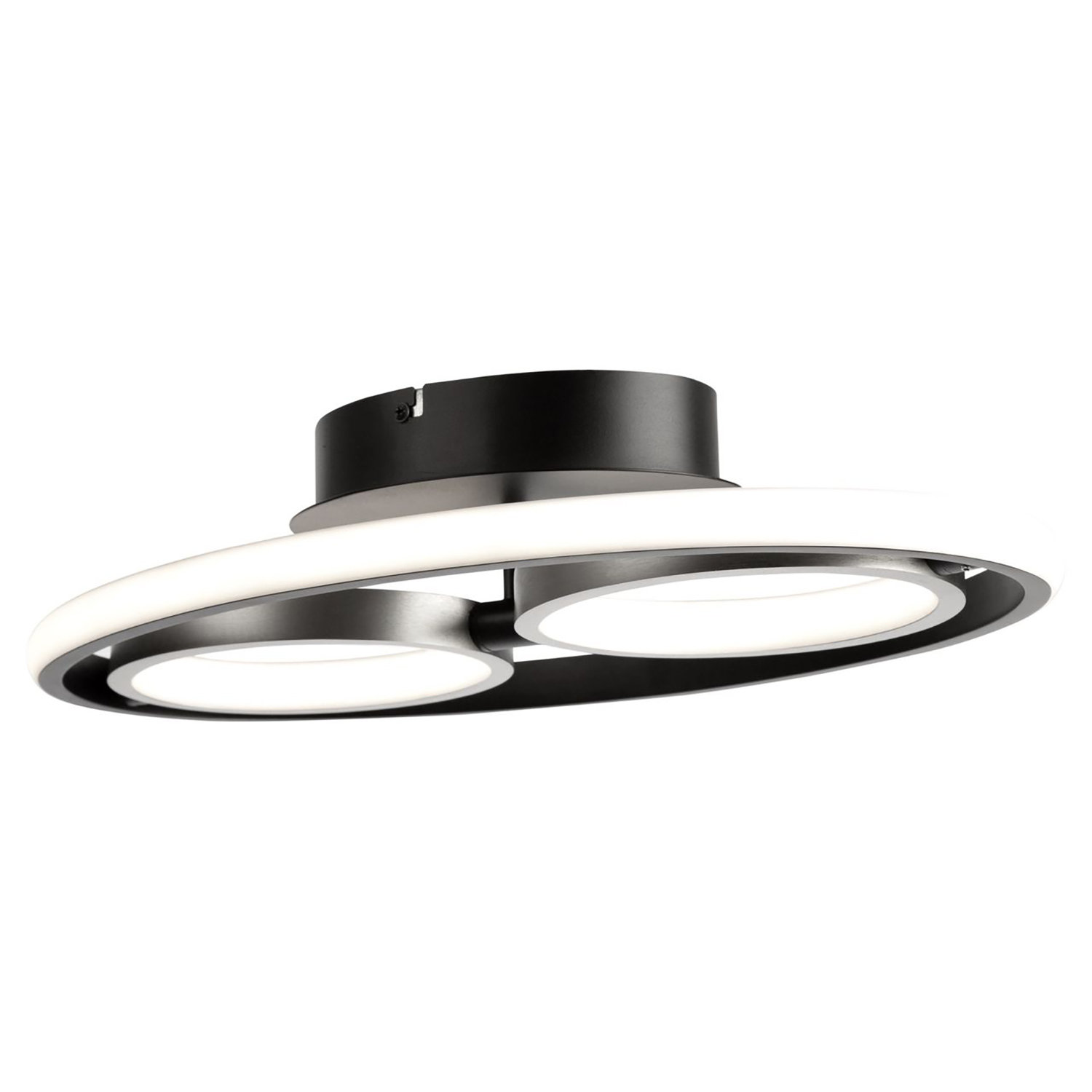 Orren Ellis Rhyda 18W LED Flush Mount Black And Nickel | Wayfair