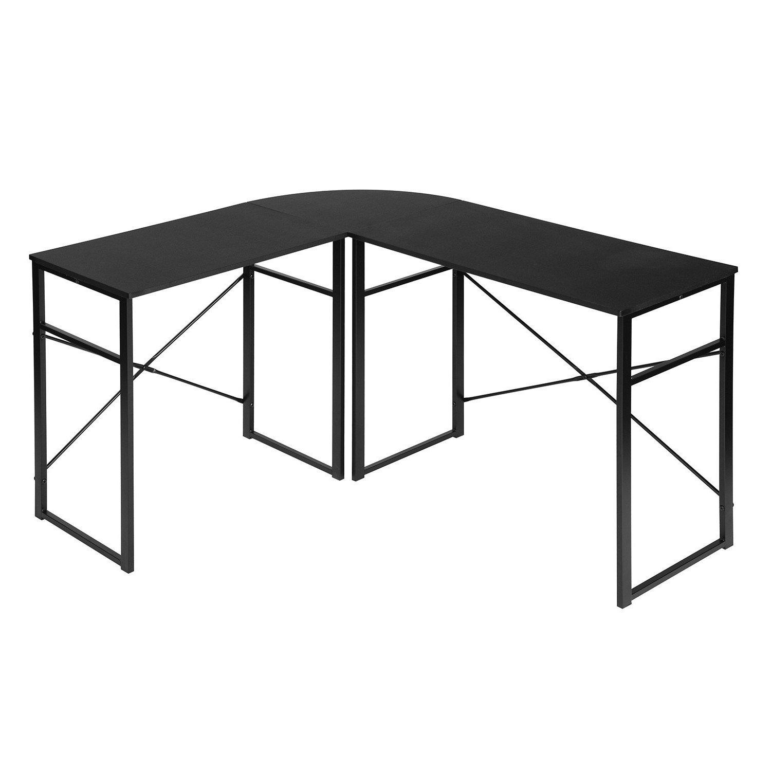 George Oliver Modern Geo Black L Shape Computer Table | Wayfair