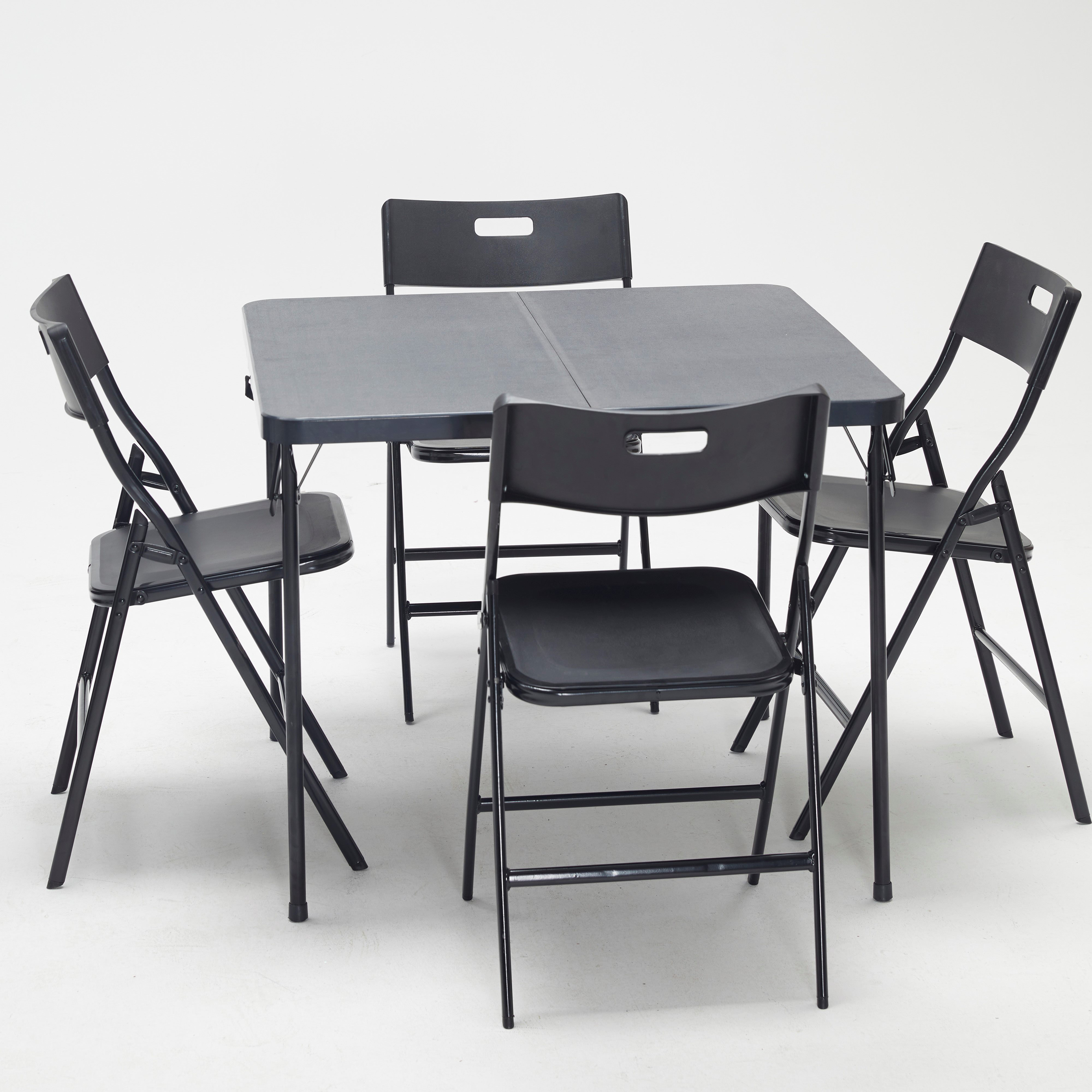 Inbox Zero 5-piece Table And Folding Chairs Set | Wayfair