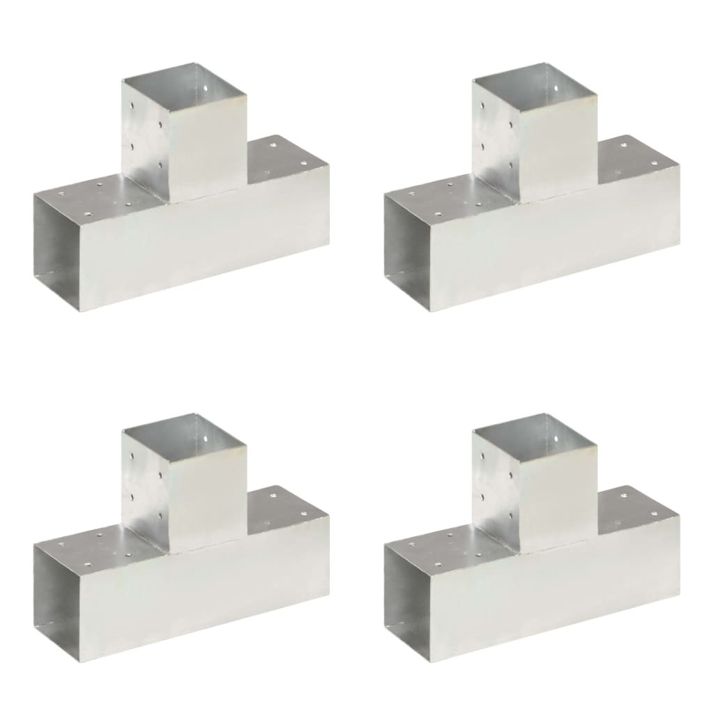 vidaXL Post Connectors T Shape Galvanised Metal | Wayfair
