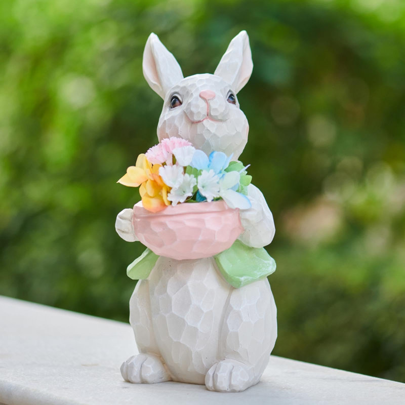 Trinx Solar Rabbit Garden Decoration - Rabbit Garden Statue With ...