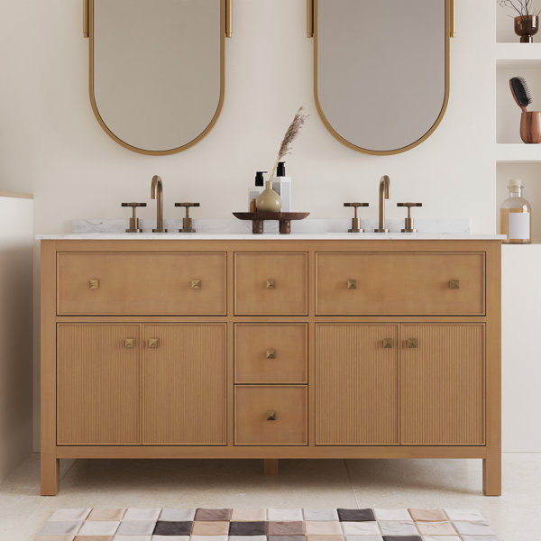 DeerValley Lignum 60" Fully Assembled Double Bathroom Vanity with ...