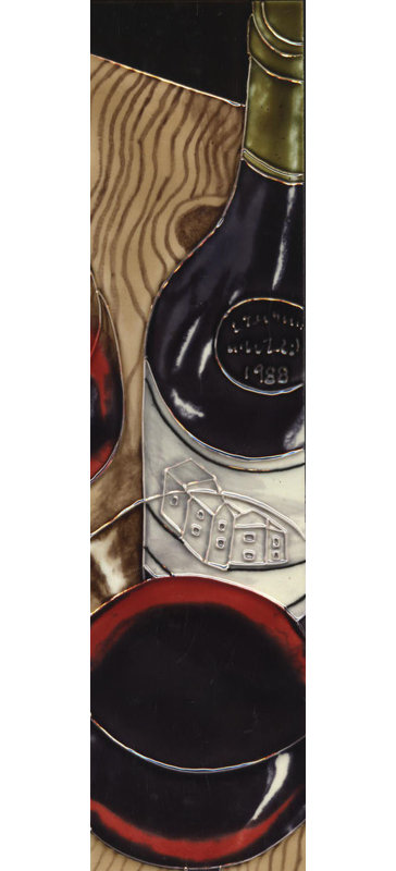 Continental Art Center Wine Painting Wall Décor 4x16" Art Tile | Wayfair