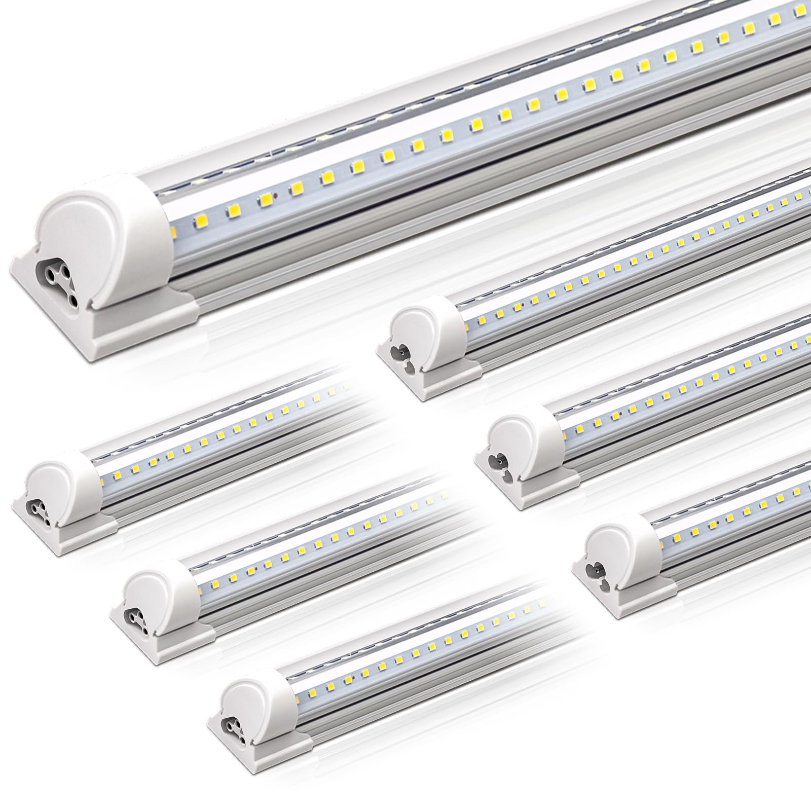 Barrina Led Shop Lights, 5ft, 50w, 6500lm, 5000k, Clear Cover T8 V ...