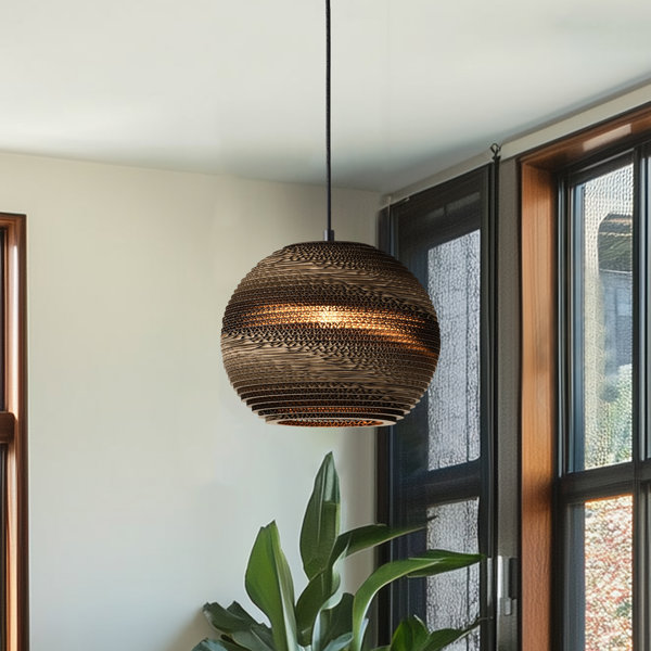 Wrought Studio™ 1-light Brown Natural Pendant Light With Nordic Style ...