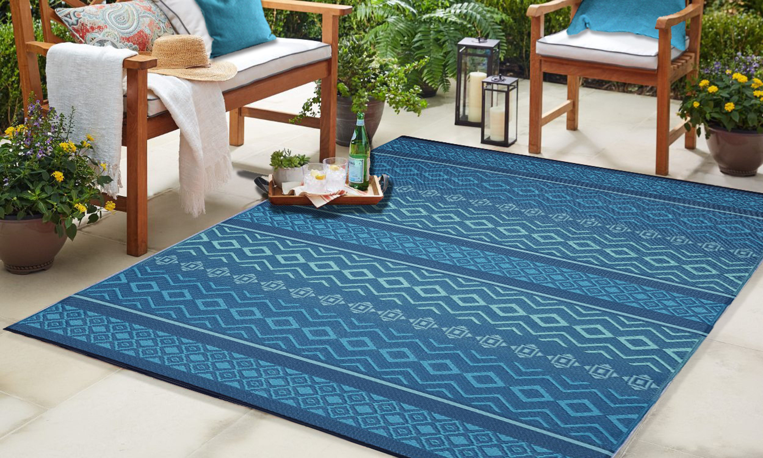 Millwood Pines Fiesta Premium Quick Dry Reversible Indoor/Outdoor ...