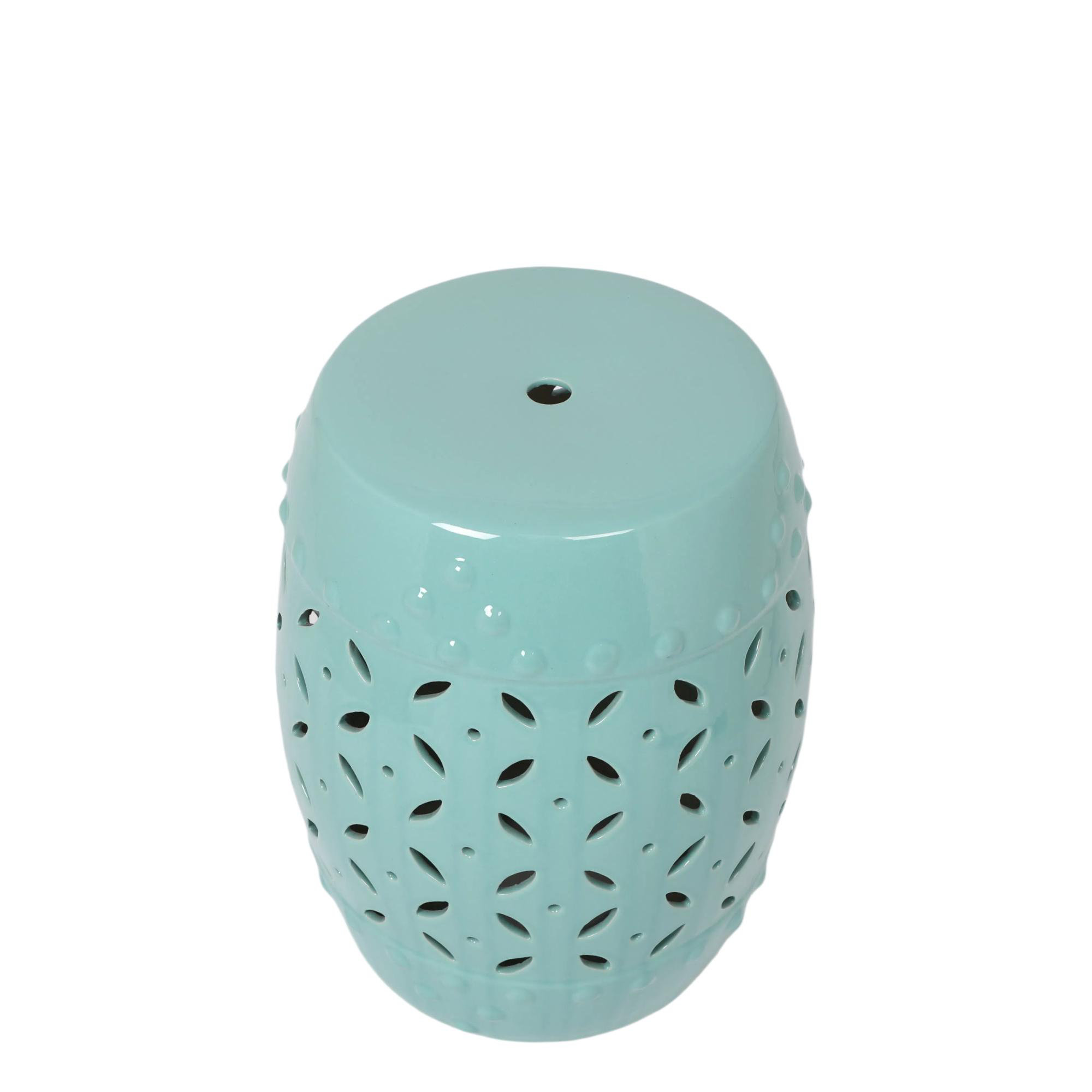 Dakota Fields 11" x 17" Glazed Ceramic Drum Stool - Indoor/Outdoor Side ...