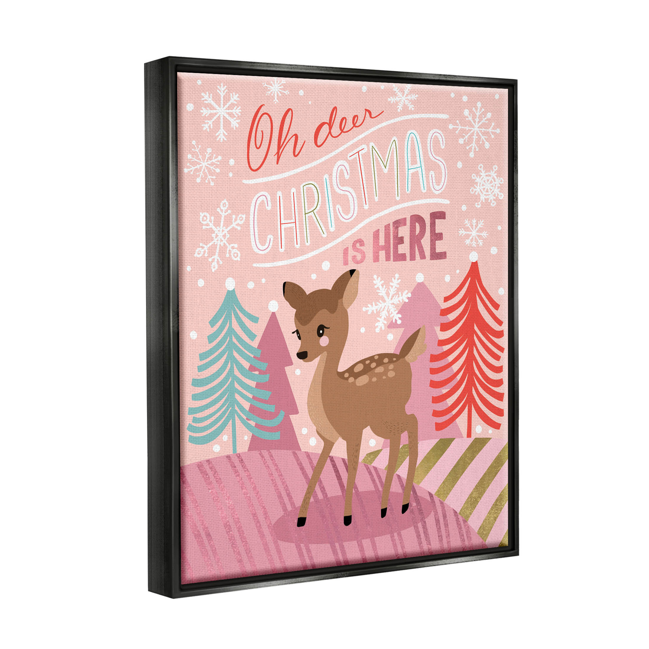 The Holiday Aisle® Oh Deer Christmas is Here Phrase - Floater Frame ...