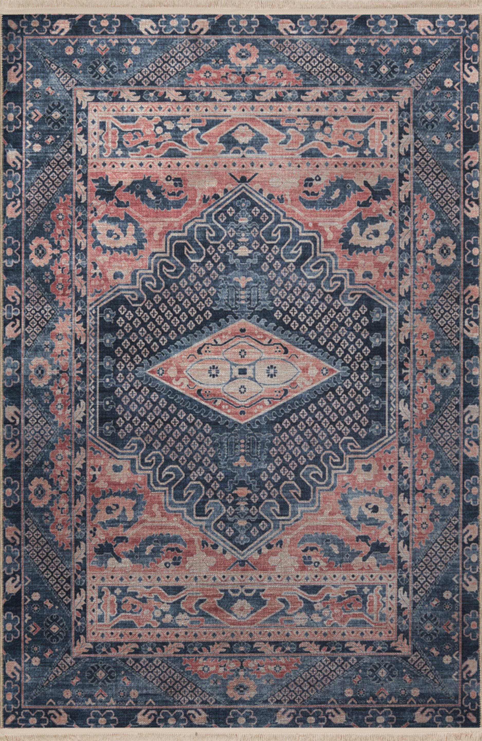 Bungalow Rose Pink Blue Themed Traditional Motif Ethnic Patterned ...