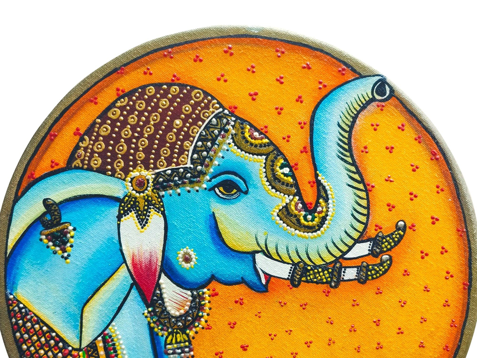 Bungalow Rose Royal Elephant In Pichwai Art | Acrylic Color On Canvas ...