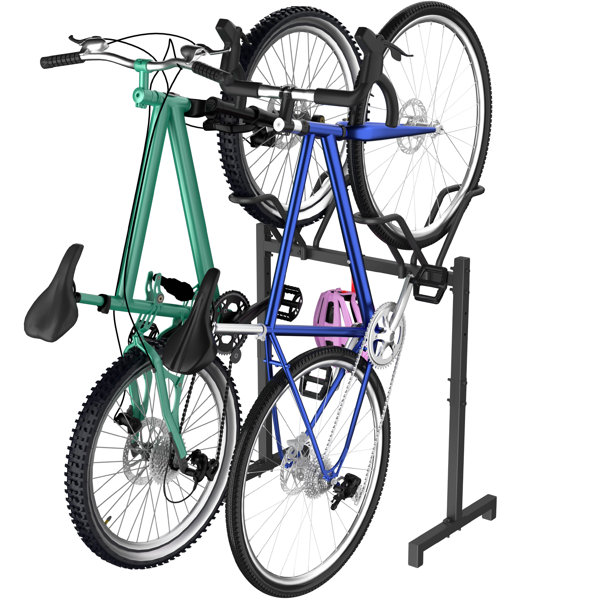 Rebrilliant Mellonie Steel Free-standing Adjustable Bike Rack, 2 Bikes ...