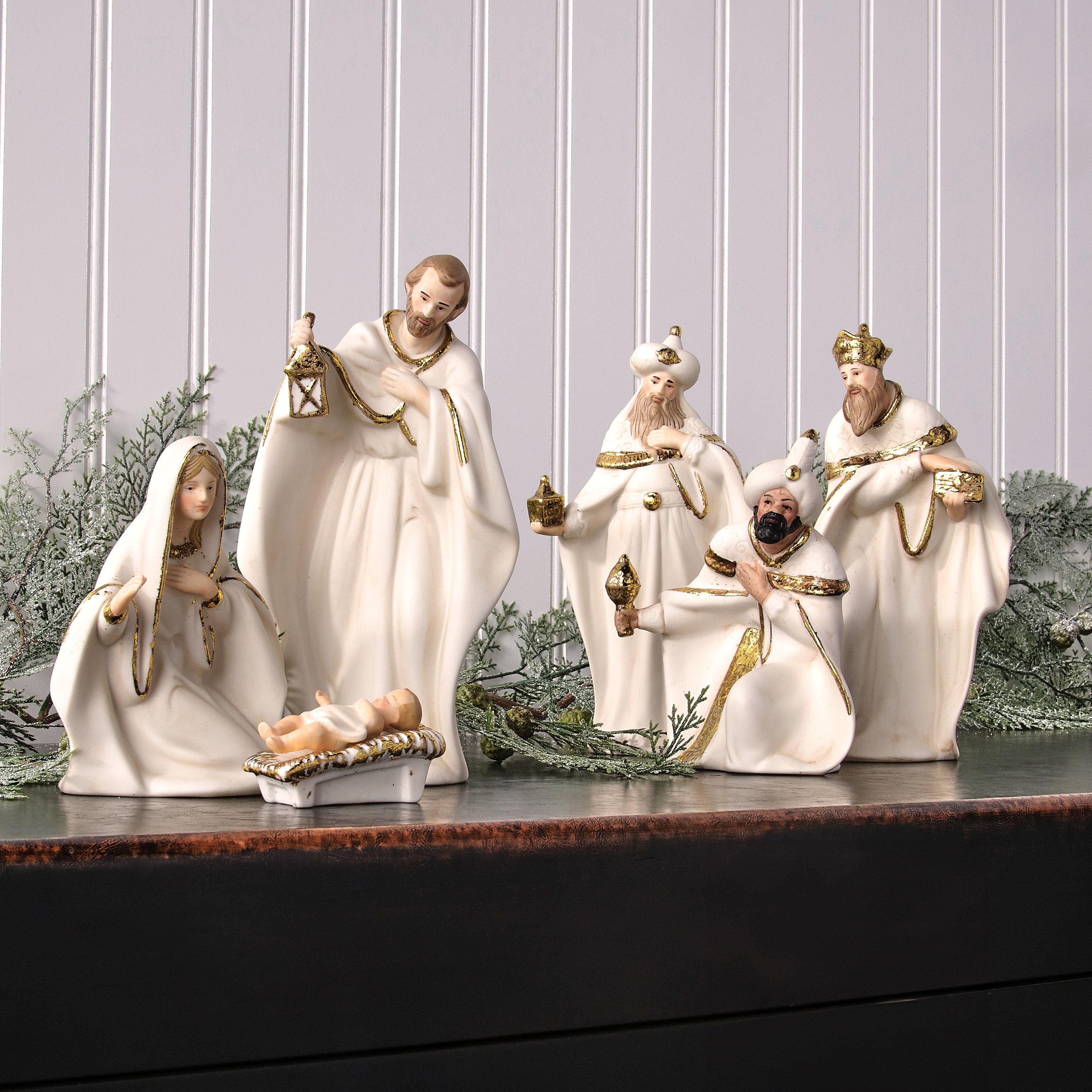 The Holiday Aisle® '2.5-7" Porcelain Nativity Set of 6 | Wayfair