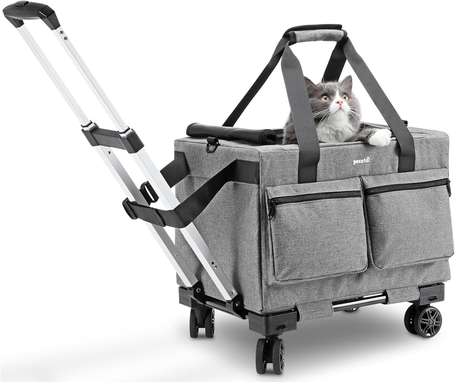 SHANXIQIANNA Cat cage with wheels and wire frame, suitable for car ...