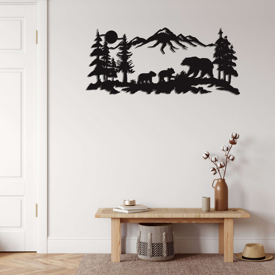 Lark Manor™ Bear Family Metal Wall Art, Nature-Inspired Metal Wall ...