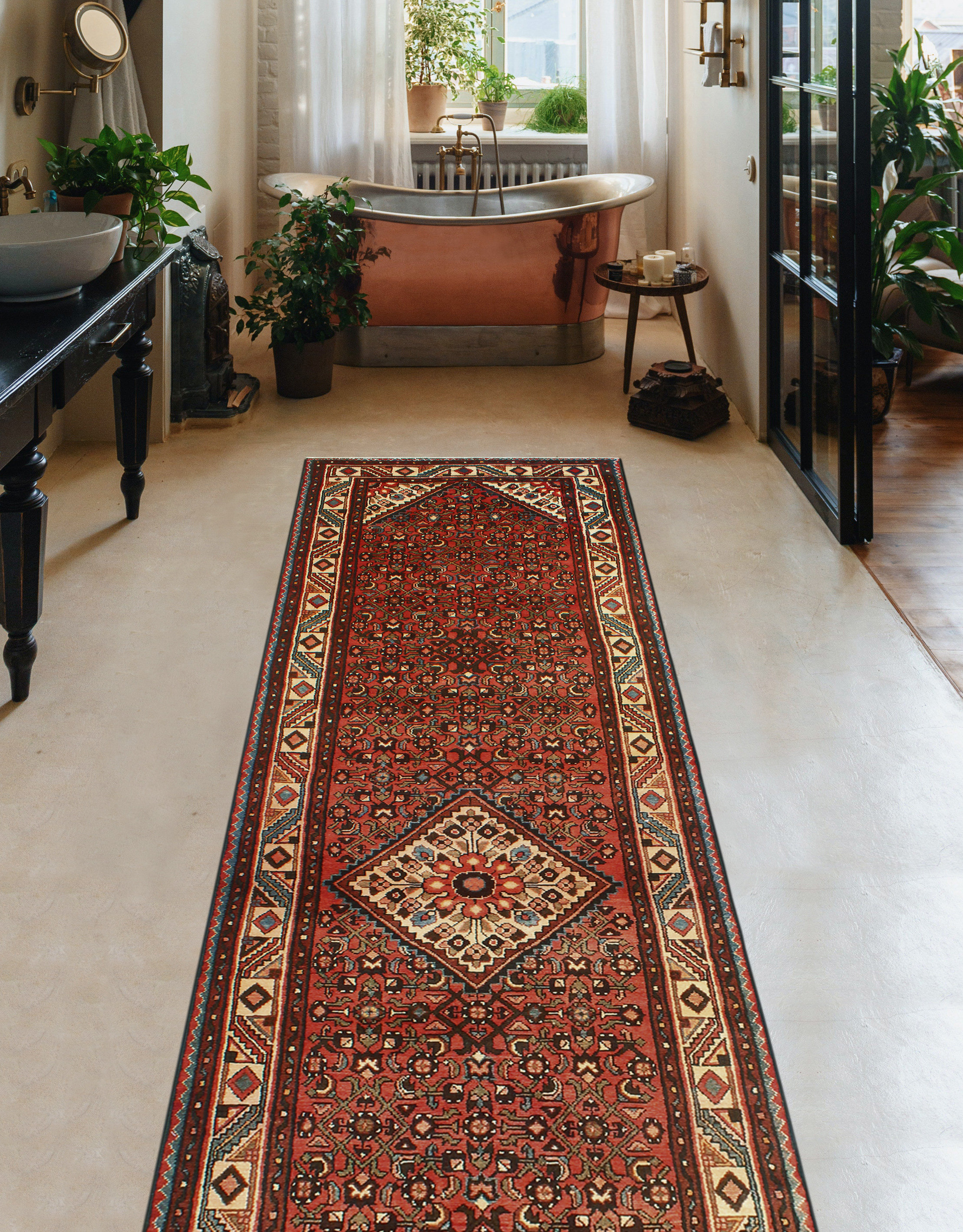 Isabelline Khylar Distressed Aryan Rust Runner | Wayfair