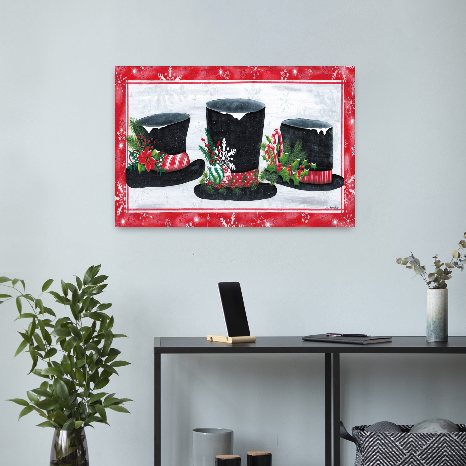Ophelia & Co. 3 Top Hats Abstract Contemporary Winter Art | Wayfair