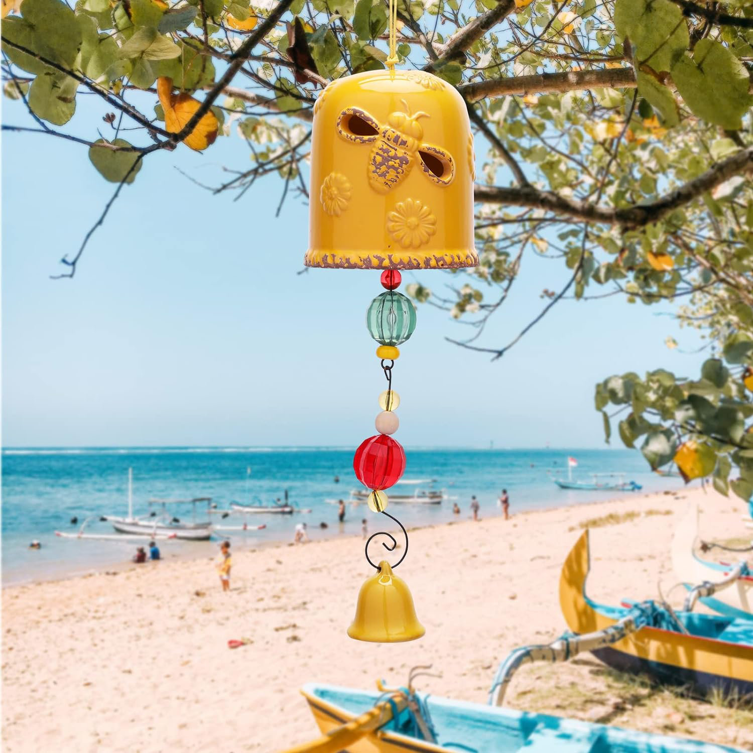 Arlmont & Co. Ceramic Wind Chimes Outdoor,wind Chime For Outside Bee ...