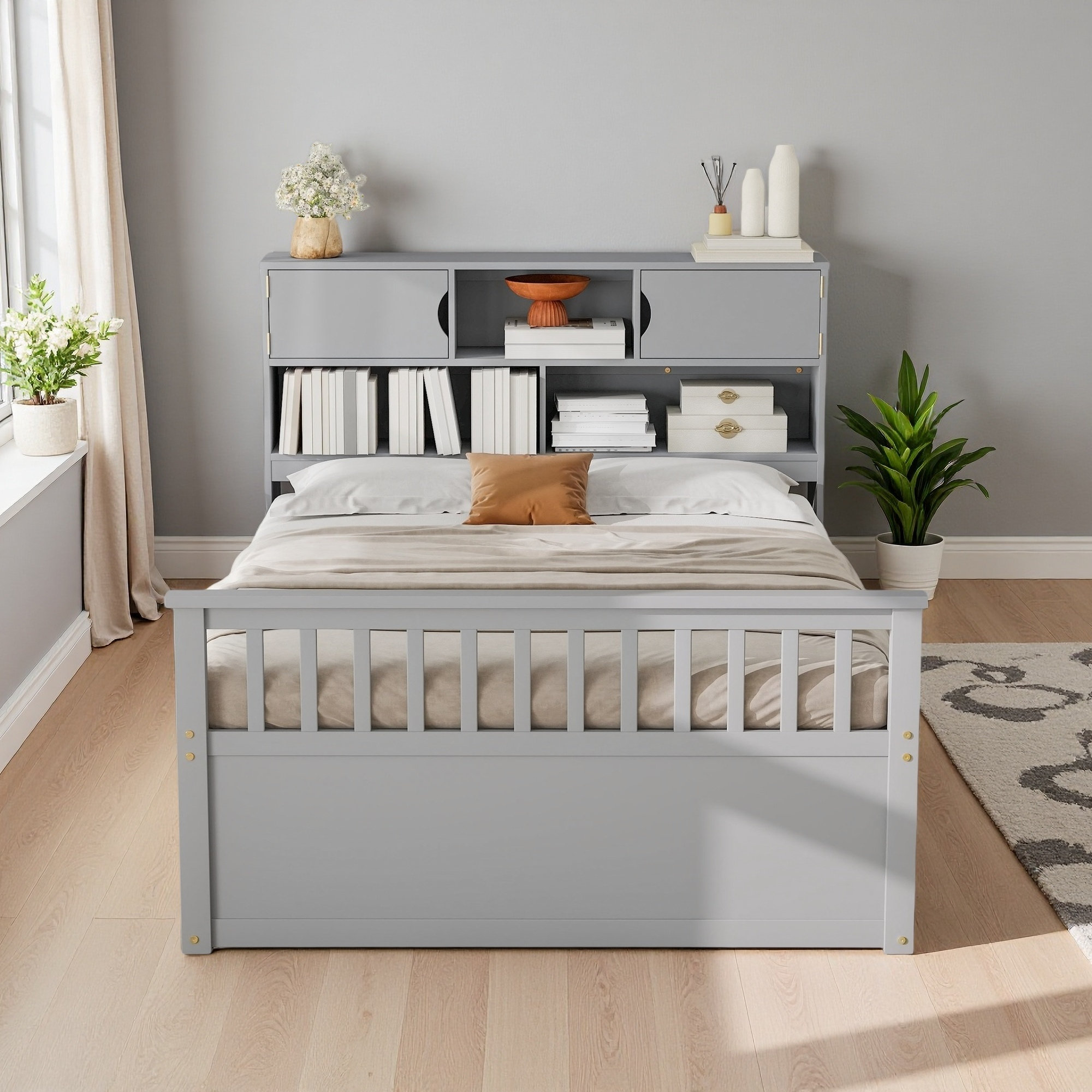 Lark Manor™ Full Size Captain Platform Bed Frame With Storage Bookcases ...