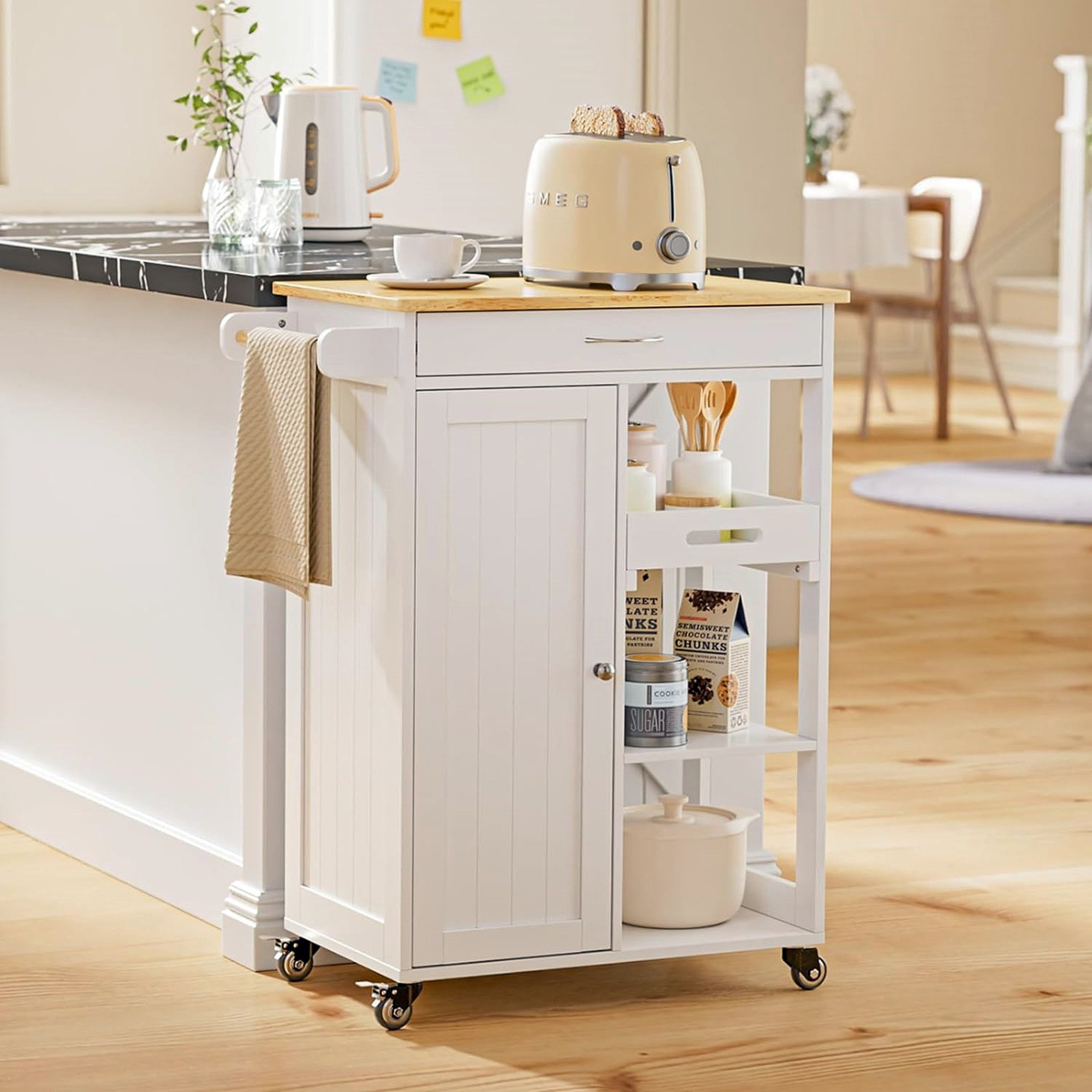 Latitude Run® Kitchen Island Cart ,Rolling Utility Trolley Cart ...