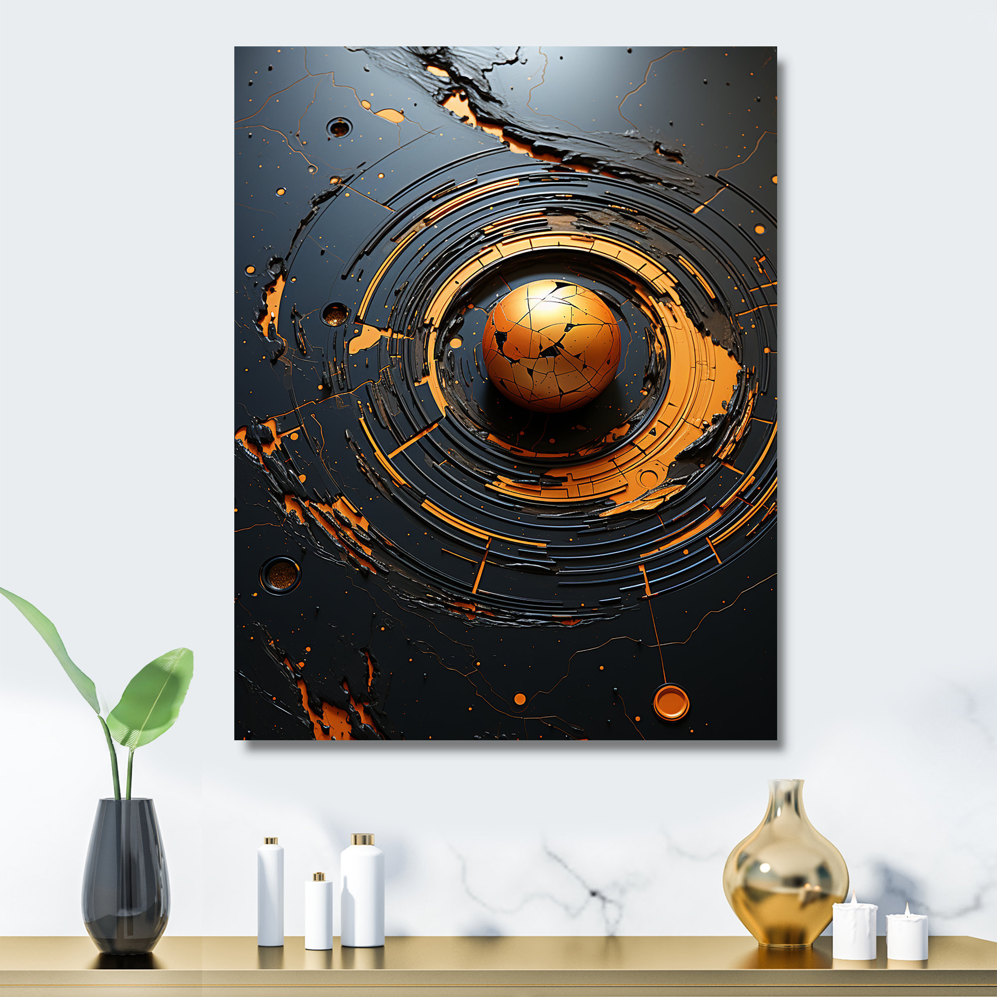 Ivy Bronx Grey And Yellow Amazonite Stone - Maze Metal Wall Art | Wayfair