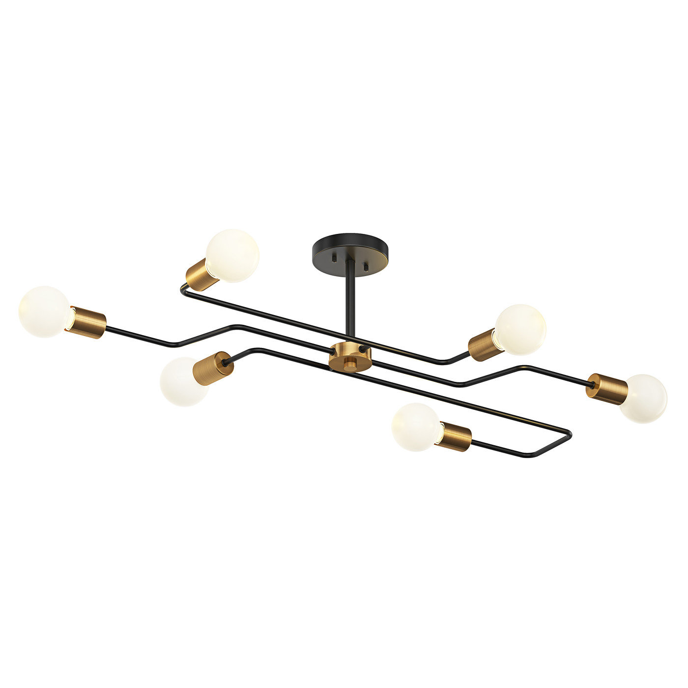 Ivy Bronx Makbel 6-Light Bulbs Modern Industrial Sputnik Ceiling Light ...