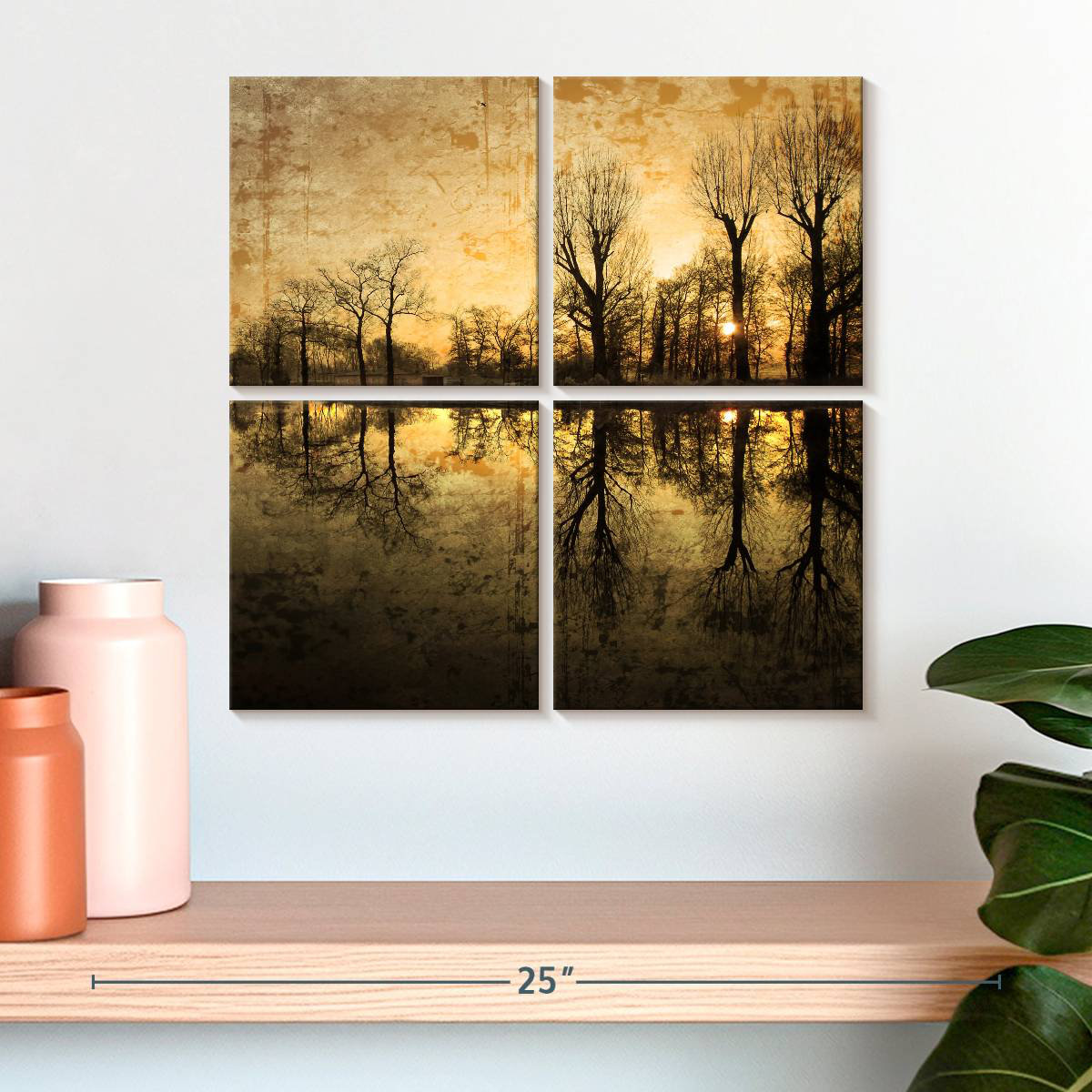 Winston Porter Trees Reflection Grunge - Wayfair Canada