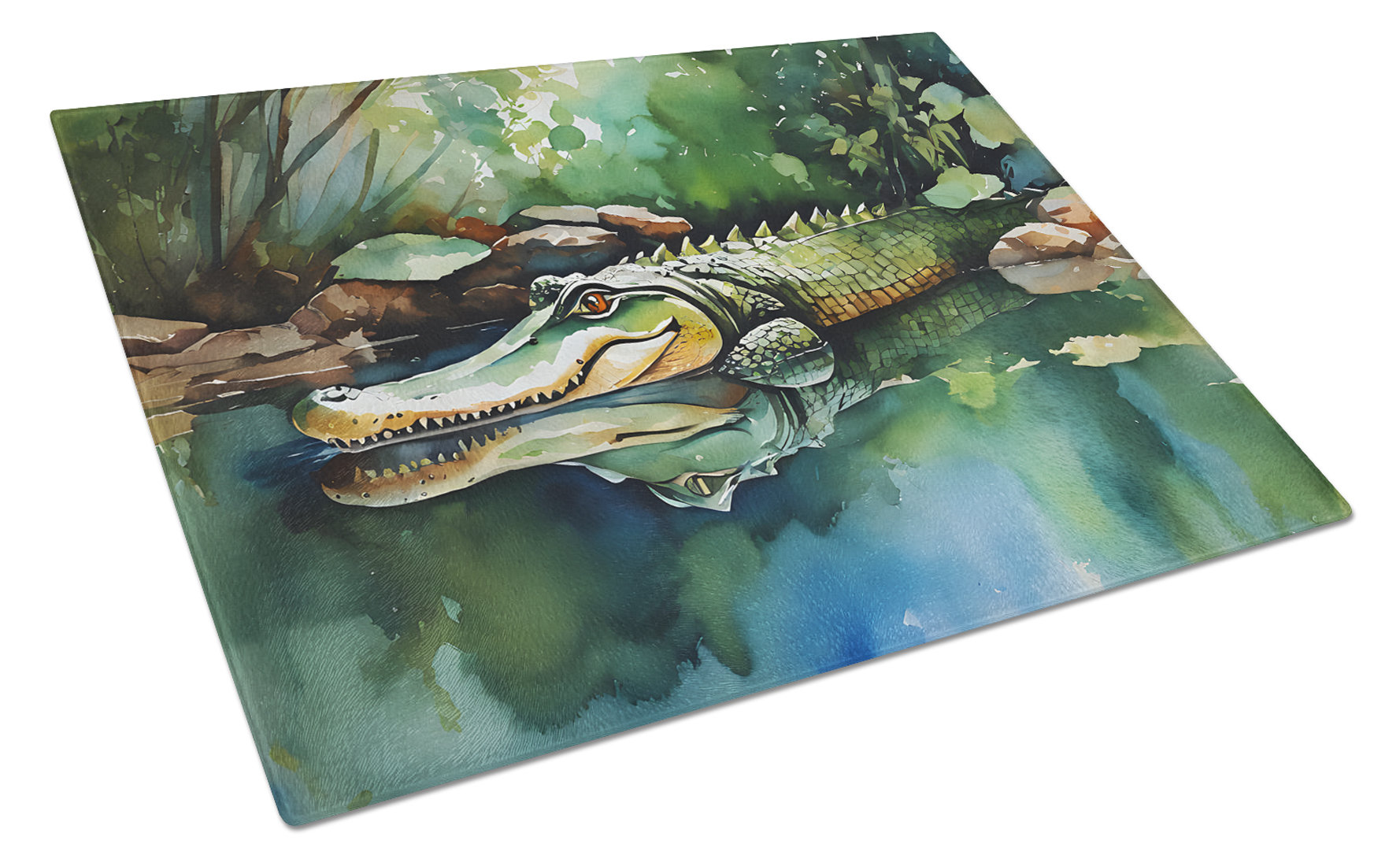 Caroline's Treasures Alligator Glass Cutting Board Large | Wayfair