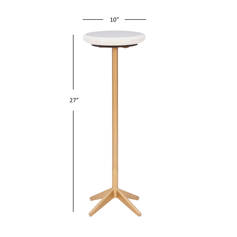 Etta Avenue™ Houston Marble Top Pedestal Side Table & Reviews - Wayfair ...