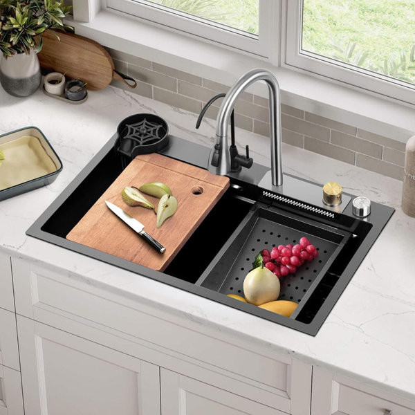 TTG PACE 33''Kitchen Sink With Faucet And Basket Strainer | Wayfair