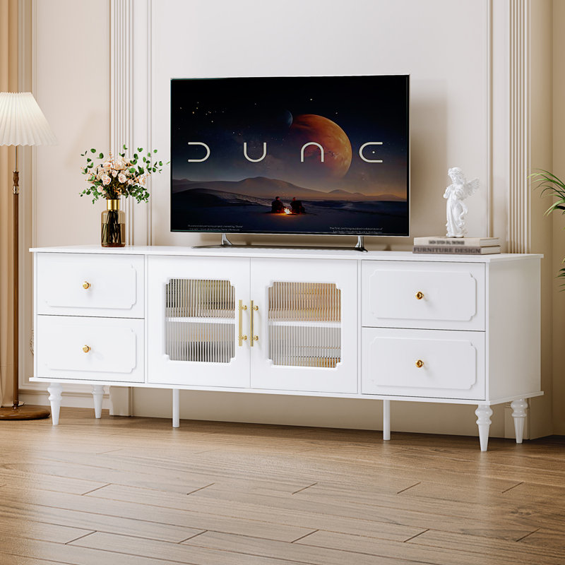 Charlton Home® Tv Stand For 75+ Inch Tv, Modern Living Room ...