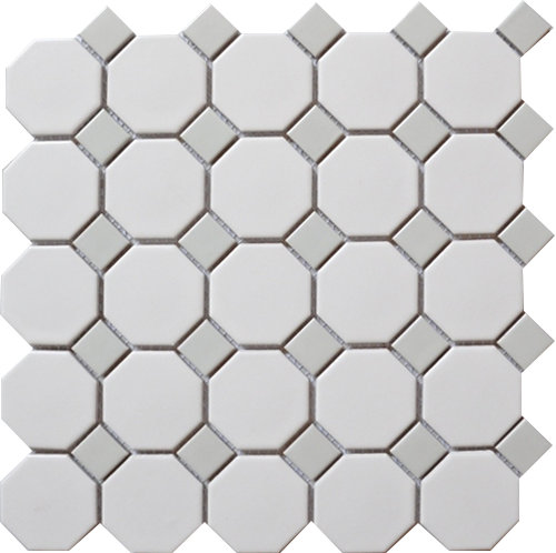 Roca Tiles 2" x 2" Porcelain Octagon and Dot Wall & Floor Mosaic Tile ...