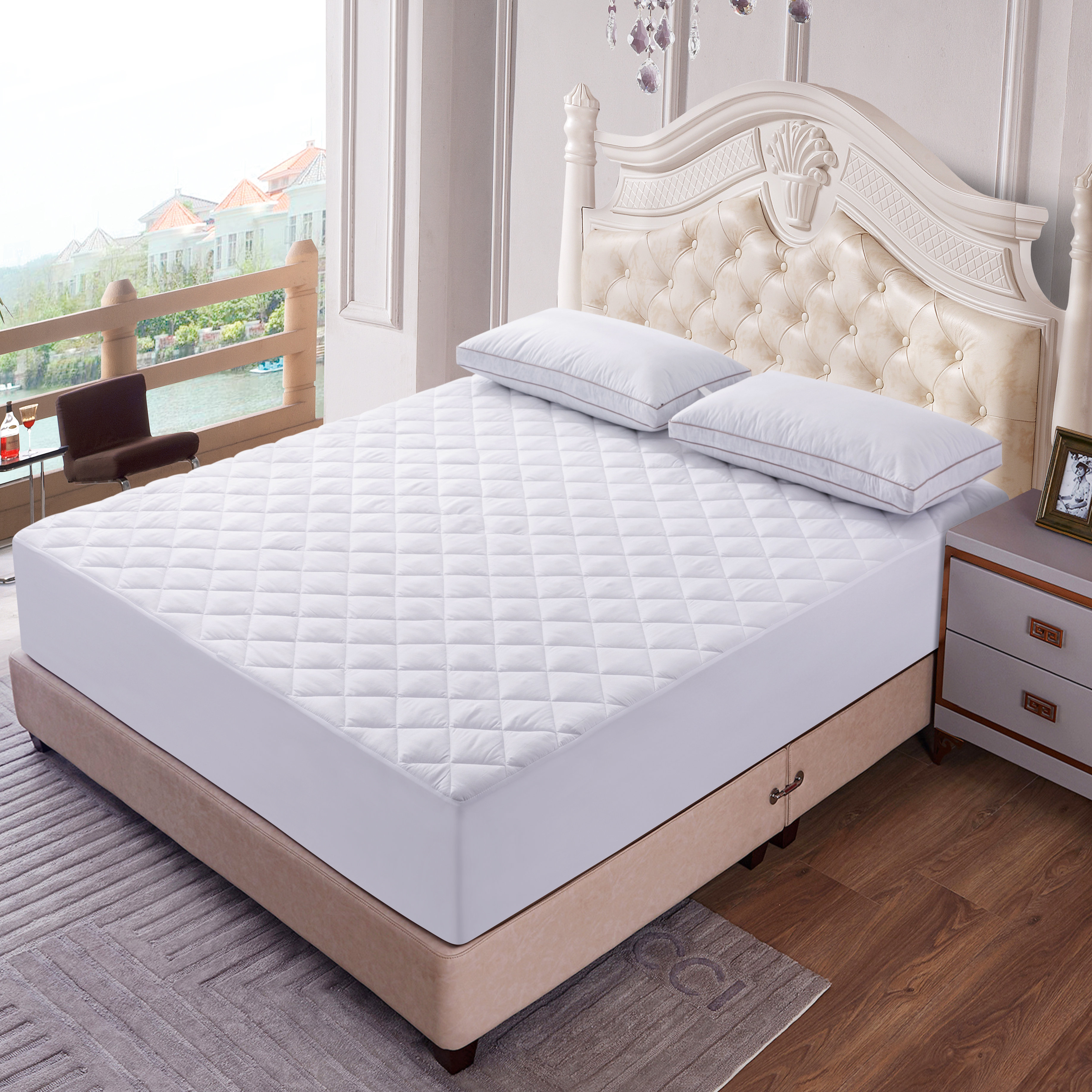 Alwyn Home Deena Fitted Waterproof Mattress Pad Soft Microfiber Easy ...