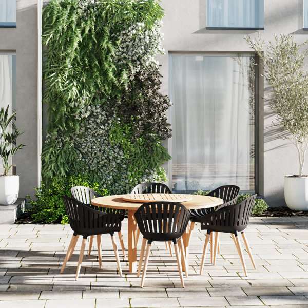 Winston Porter 6 - Person Patio Dining Set with Round Table & Reviews ...