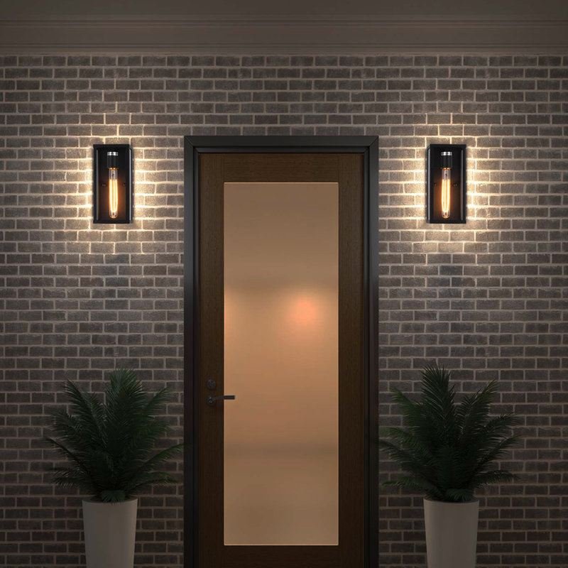 Latitude Run® Renleigh 10" Classic Outdoor Wall Sconce 1 Light in Matte ...