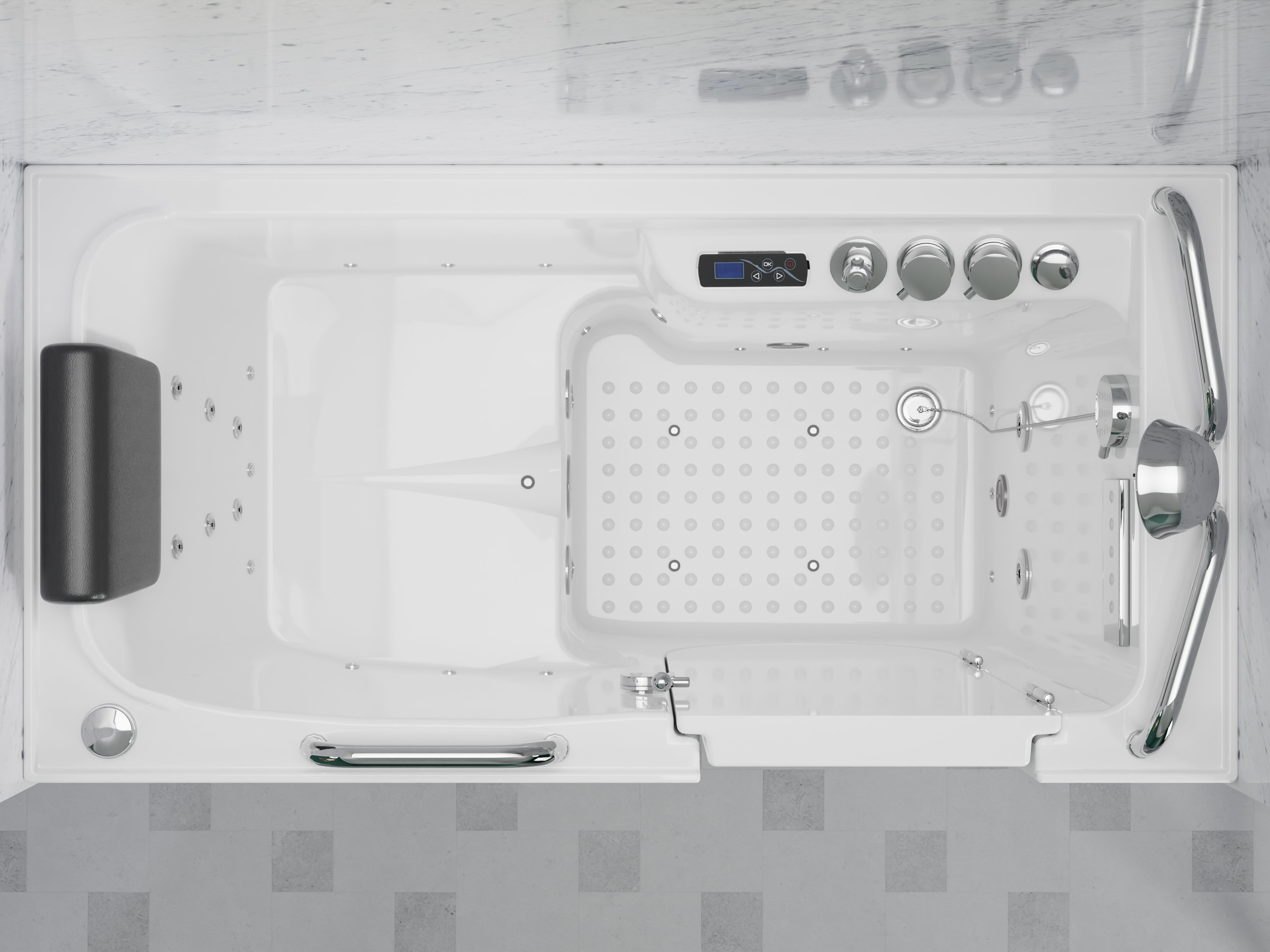 Therapeutic Tubs MediSpa 53'' x 27'' Walk-in Acrylic Bathtub with ...