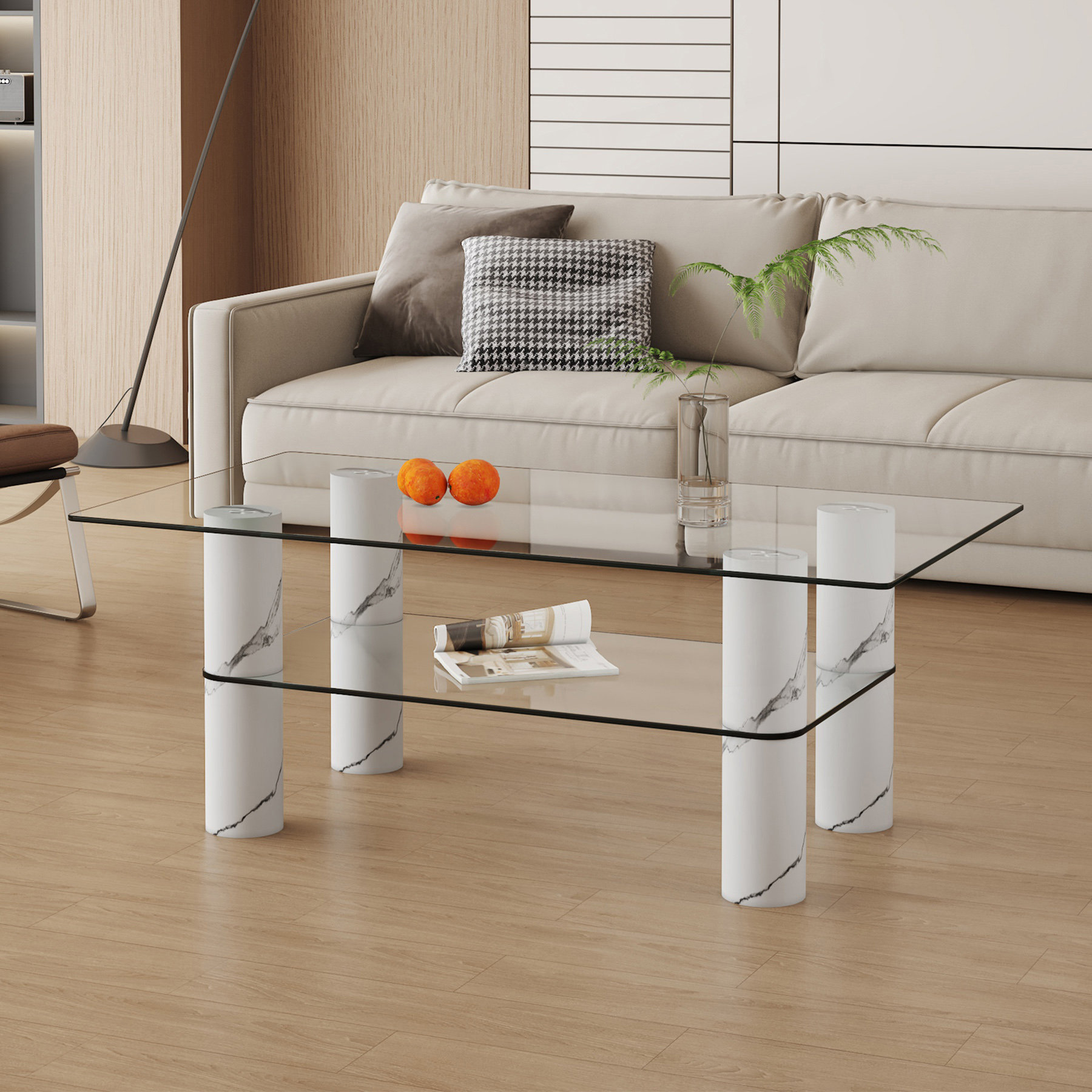 Wrought Studio Modern Minimalist Double Layered Coffee Table With ...