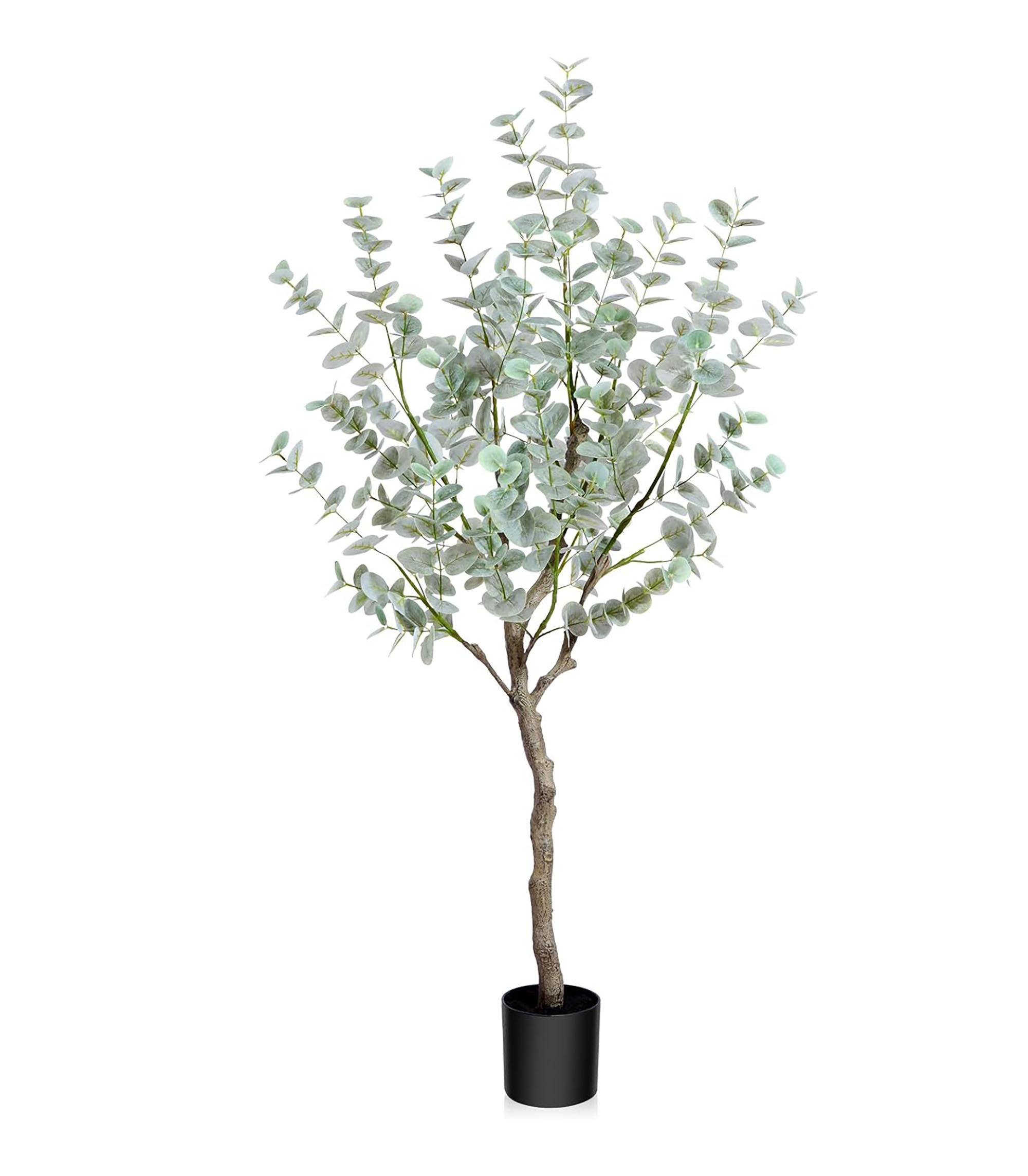 Primrue 4Ft Artificial Eucalyptus Tree, Fake Eucalyptus Tree With White ...